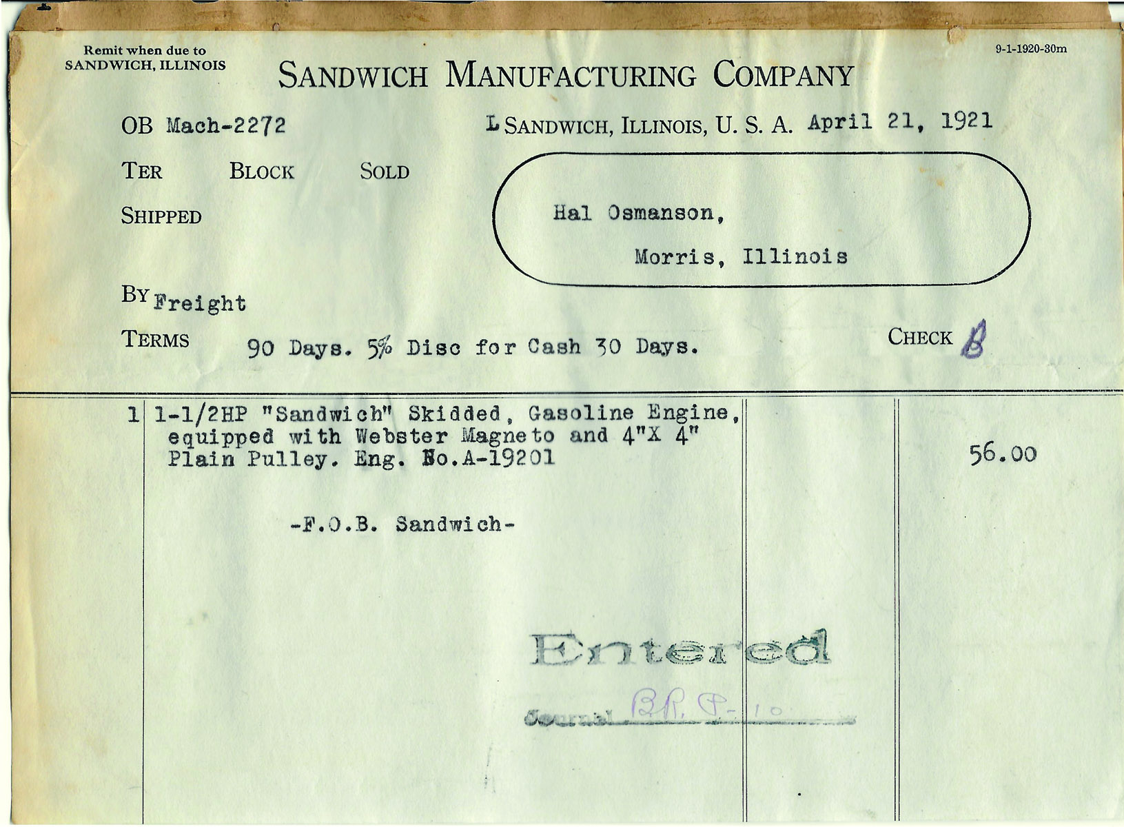 1921 1-1/2hp Sandwich Engine - Gas Engine Magazine